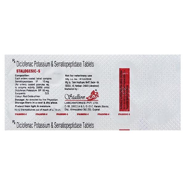 Buy STALOGESIC S Tablet 10's Online at Upto 25% OFF | Netmeds