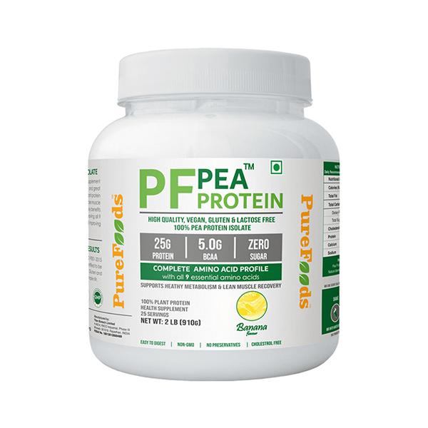 Buy PureFoods PF Pea Protein Powder - Banana Flavour 910 gm Online at ...