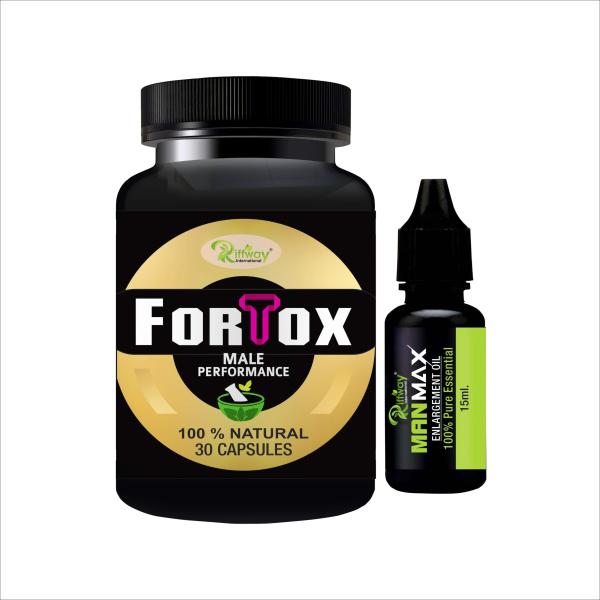 Riffway For Tox Ayurvedic Capsules 30's + Man Max Oil 15 ml