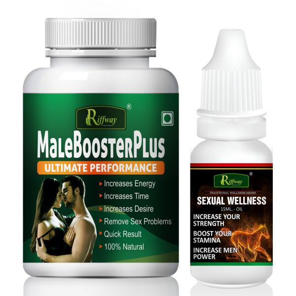 Riffway Male Booster Capsule 60's + Sexual wellness Oil 15 ml 1's ...