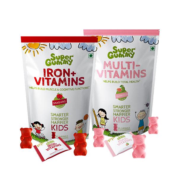 Super Gummy Combo Pack Gummies - Multi-Vitamins & Iron + Vitamins 30's ...
