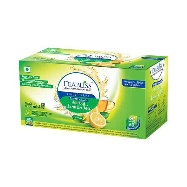 Buy Diabliss Diabetic Friendly Herbal Lemon Tea Sachet (Pack of 30 x 10 ...
