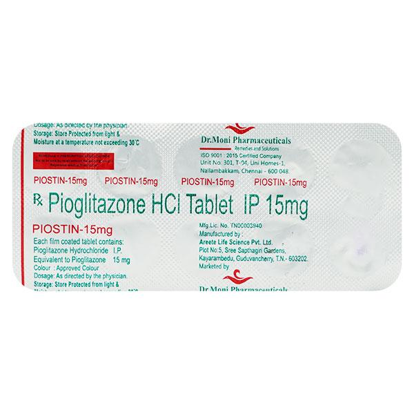 PIOSTIN 15 Tablet 10's : Price, Uses, Side Effects | Netmeds