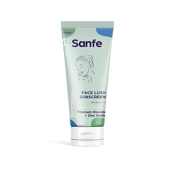 Sanfe Promise Face Lush Sunscreen Cream - Titanium Dioxide + Zinc Oxide ...