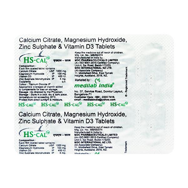 Buy HS CAL Tablet 10's Online at Upto 25% OFF | Netmeds