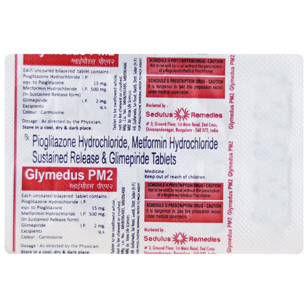 GLYMEDUS PM 2 Tablet 10's : Price, Uses, Side Effects | Netmeds