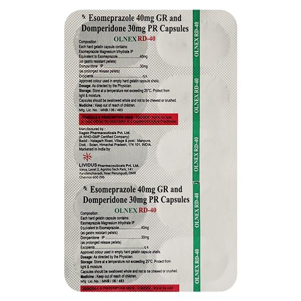 Buy OLNEX RD 40 Capsule 10's Online at Upto 25% OFF | Netmeds