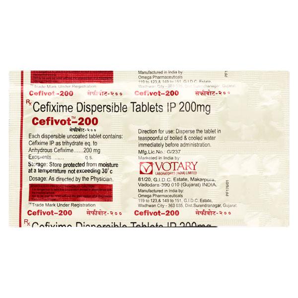 CEFIVOT 200 Dispersible tablet 10's : Price, Uses, Side Effects | Netmeds