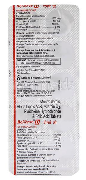 Renerve D Tablet 10'S : Uses, Side Effects, Price | Netmeds