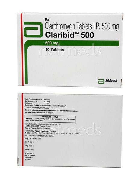 Claribid 500mg Tablet 10'S - Price, Uses, Side Effects | Netmeds