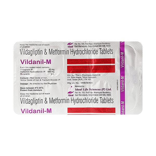VILDANIL M Tablet 10's Price, Uses, Side effects, Substitutes | Netmeds