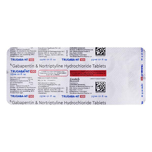 Buy TRUGABA NT 100 Tablet 10's Online at Upto 25% OFF | Netmeds