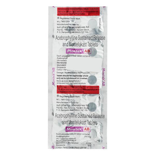 Buy Montek AB Tablet 10'S Online at Upto 25% OFF | Netmeds