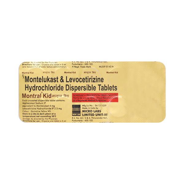 Montral Kid Tablet 10'S Price, Uses, Side effects, Substitutes | Netmeds