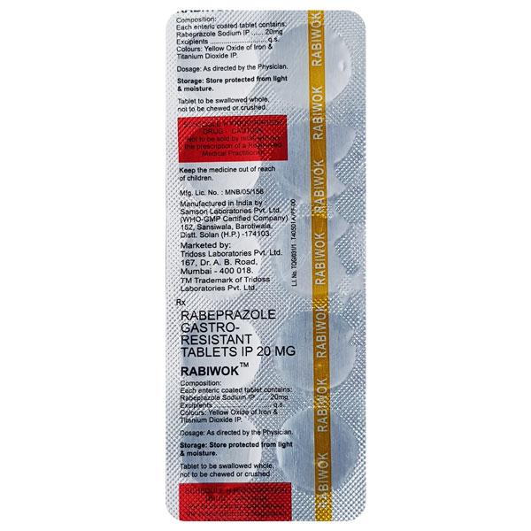 Rabiwok 20mg Tablet 10'S Price, Uses, Side effects, Substitutes | Netmeds