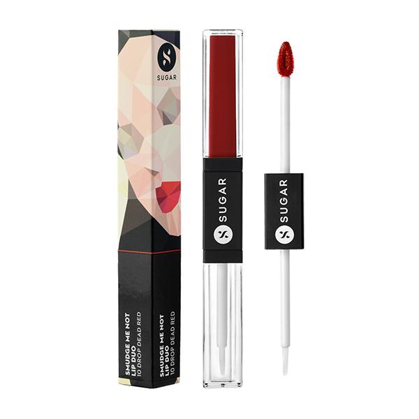 Buy SUGAR Cosmetics Smudge Me Not Lip Duo - 10 Drop Dead Red (Red) 3.5 ...