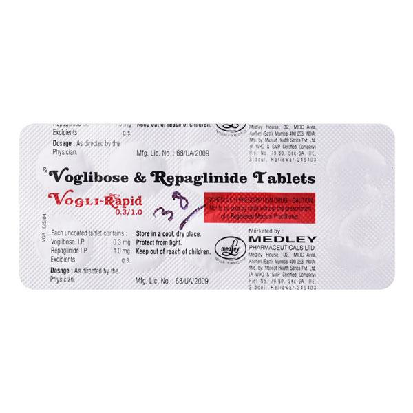 Vogli Rapid 0.3/1.0mg Tablet 10'S : Price, Uses, Side Effects | Netmeds