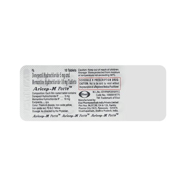 ARICEP M FORTE Tablet 10's Price, Uses, Side effects, Substitutes | Netmeds