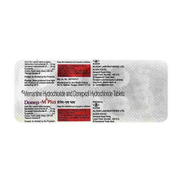 Buy DONEP M PLUS Tablet 10's Online | Netmeds