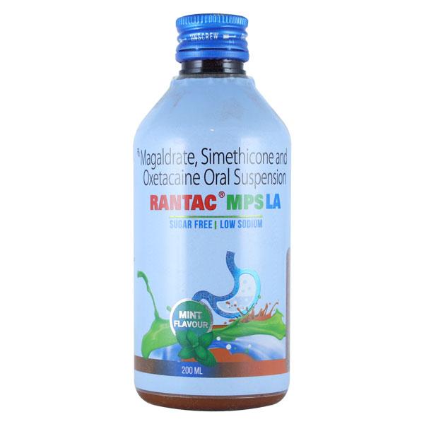 Buy RANTAC MPS LA SUGAR FREE MINT FLAVOUR Oral Suspension 200ml Online ...