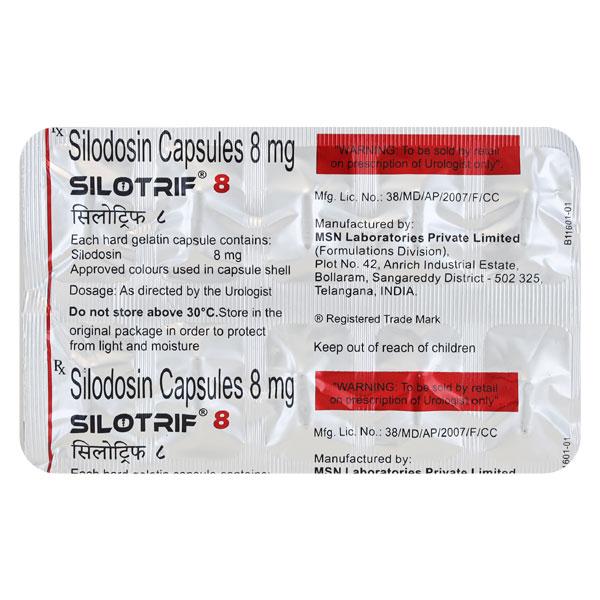 SILOTRIF 8mg Capsule 10's Price, Uses, Side effects, Substitutes | Netmeds