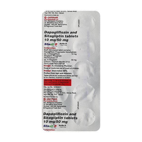 SITAZIT D 10/50 Tablet 10's Price, Uses, Side effects, Substitutes ...