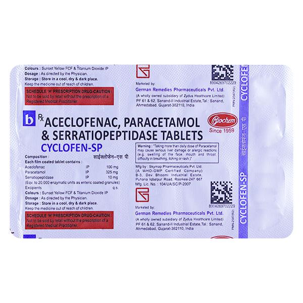 CYCLOFEN SP Tablet 10's Price, Uses, Side effects, Substitutes | Netmeds