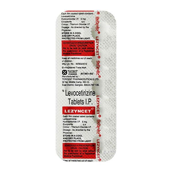 Buy Lezyncet 5mg Tablet 10'S Online at Upto 25% OFF | Netmeds
