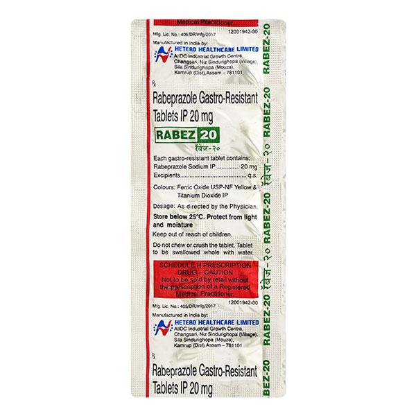 Rabez 20mg Tablet 10'S Price, Uses, Side effects, Substitutes | Netmeds
