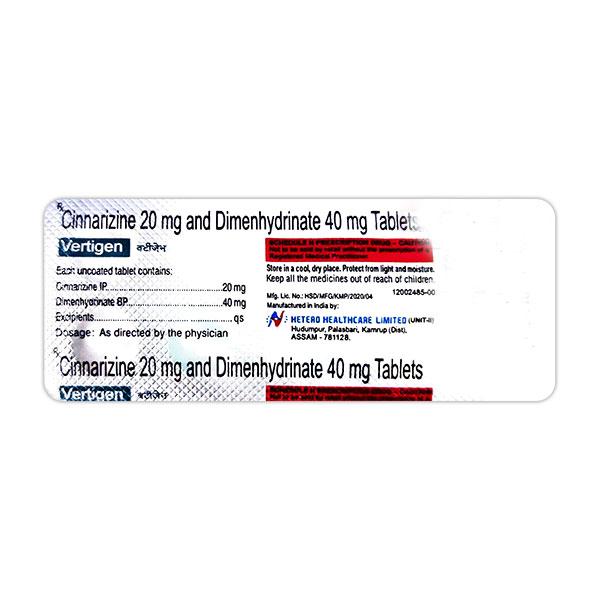 Buy VERTIGEN Tablet 10's Online at Upto 25% OFF | Netmeds