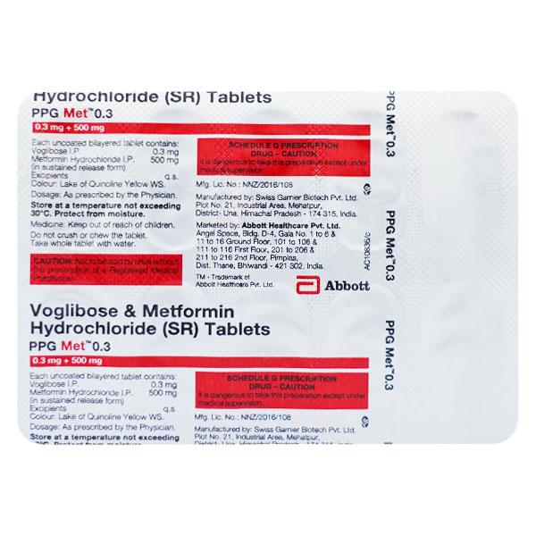 PPG Met 0.3mg Tablet 10'S : Price, Uses, Side Effects | Netmeds