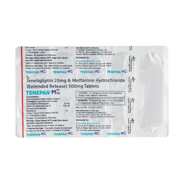 Tenepan M 500mg/20mg Tablet 10'S : Price, Uses, Side Effects | Netmeds