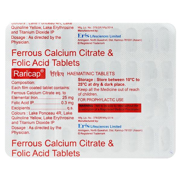 Raricap Tablet 40'S Price, Uses, Side effects, Substitutes | Netmeds