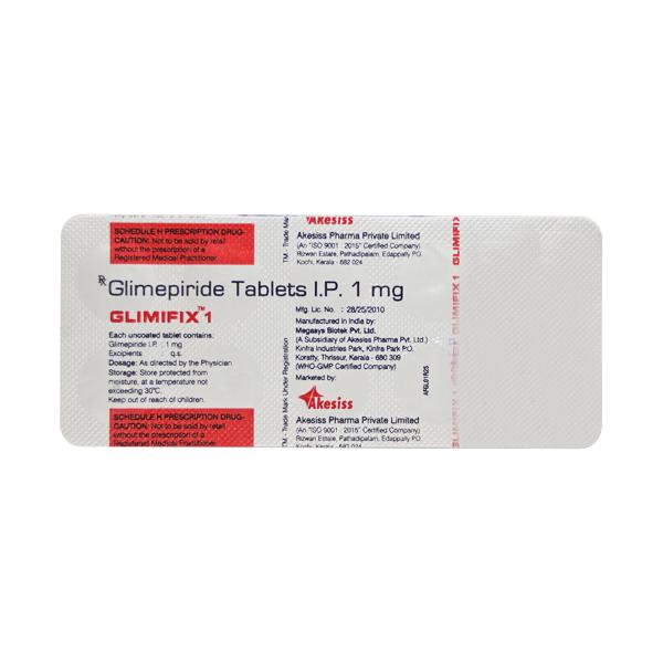 Glimifix 1mg Tablet 10'S : Price, Uses, Side Effects | Netmeds