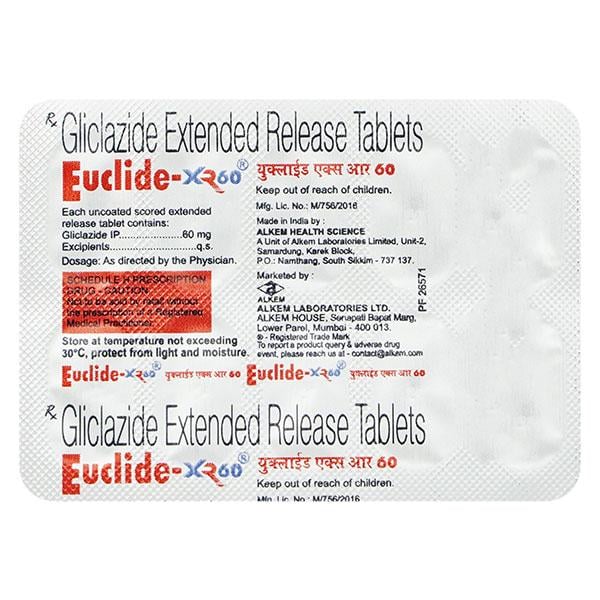 EUCLIDE XR 60 Tablet 10's : Price, Uses, Side Effects | Netmeds