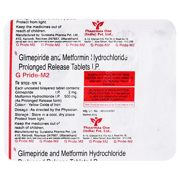 GPRIDE M 2mg Tablet 10's Price, Uses, Side effects, Substitutes | Netmeds