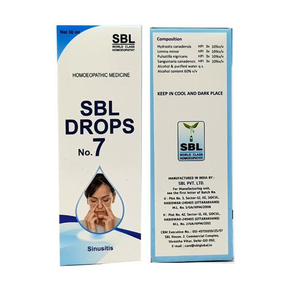 Buy SBL Drops No. 7 (Sinusitis) 30 ml Online at Discounted Price | Netmeds