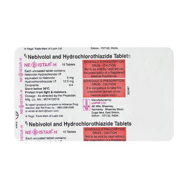 NEBISTAR H Tablet 15's : Price, Uses, Side Effects | Netmeds