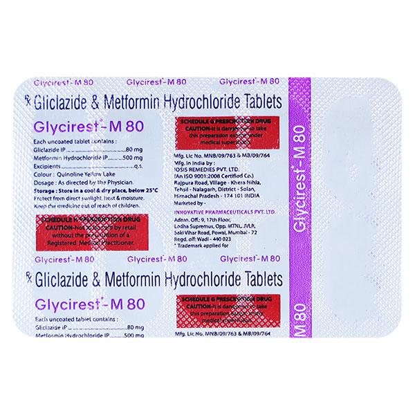 GLYCIREST M 80 Tablet 10's : Price, Uses, Side Effects | Netmeds