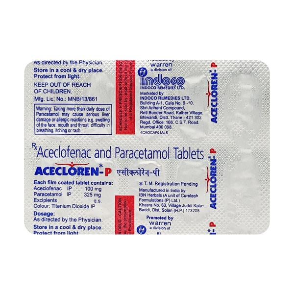 Acecloren P Tablet 10'S : Price, Uses, Side Effects | Netmeds