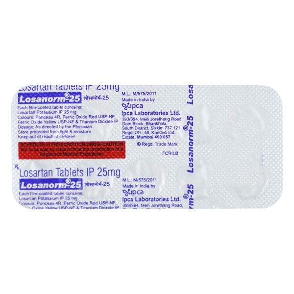 Losanorm 25mg Tablet 10'S : Price, Uses, Side Effects | Netmeds
