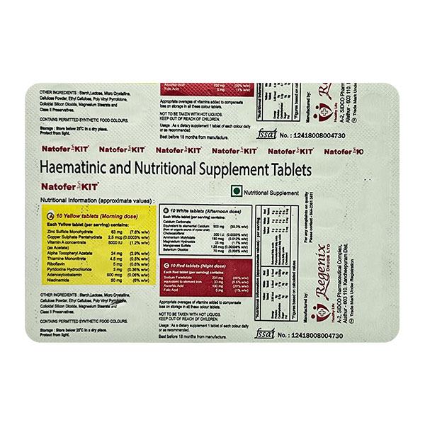 NATOFER KIT Tablet 30's Price, Uses, Side effects, Substitutes | Netmeds