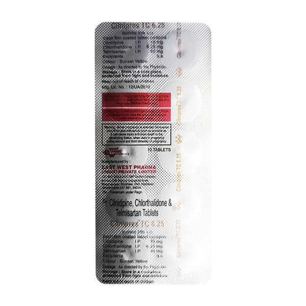 Cilnipres TC 6.25mg Tablet 10'S Price, Uses, Side effects, Substitutes ...