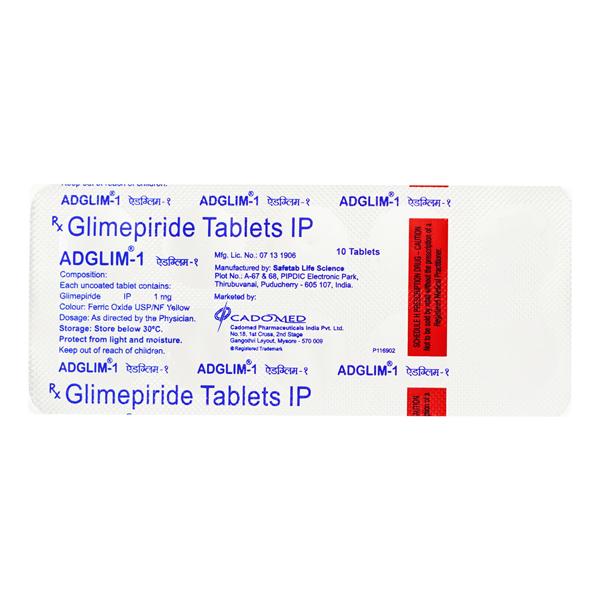 Adglim 1mg Tablet 10'S : Price, Uses, Side Effects | Netmeds