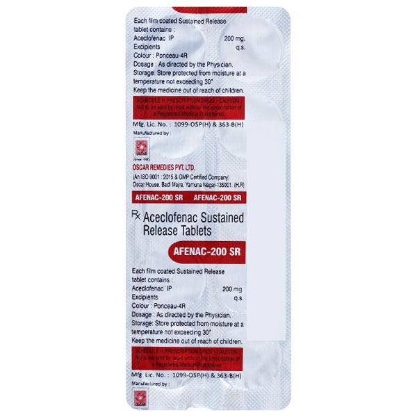 Buy AFENAC SR 200 Tablet 10's Online at Upto 25% OFF | Netmeds