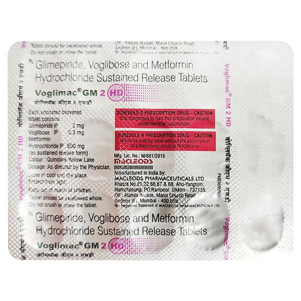 VOGLIMAC GM 2 HD Tablet 15's Price, Uses, Side effects, Substitutes ...