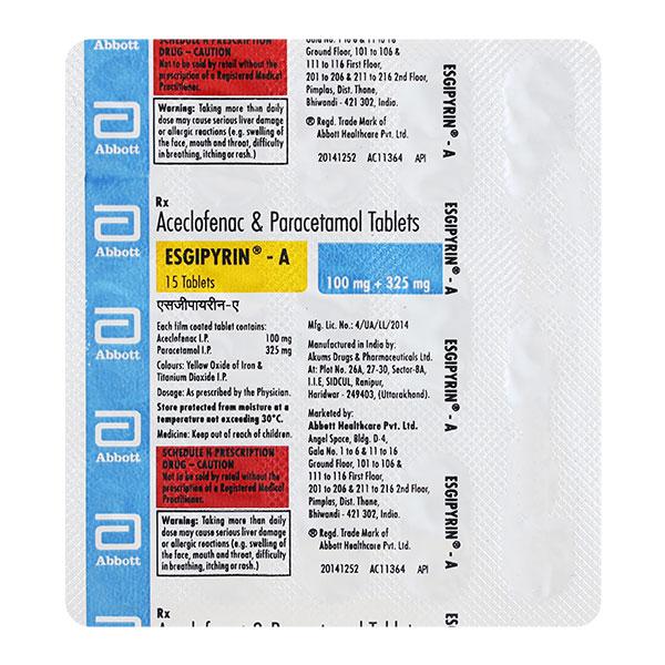 Buy Esgipyrin A Tablet 15'S Online at Upto 25% OFF | Netmeds