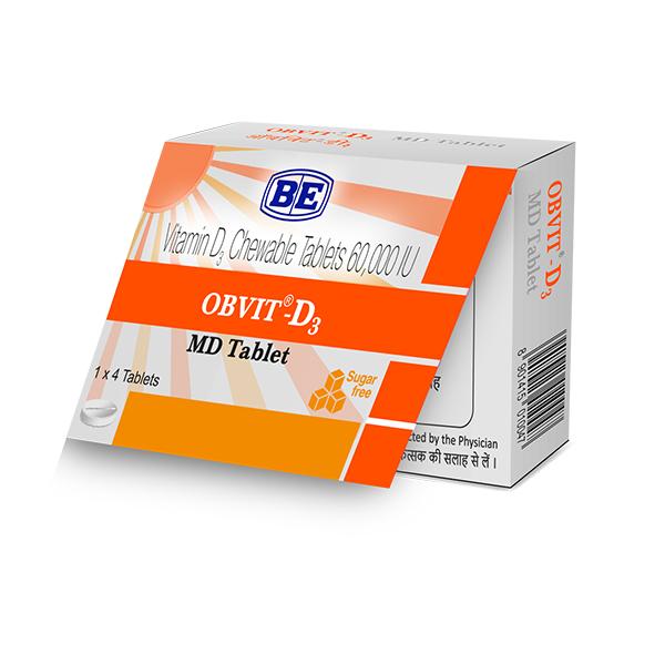 Buy OBVIT D3 MD Chewable Tablet 4's Online at Upto 25% OFF | Netmeds