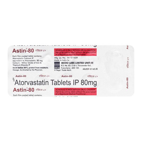 Astin 80mg Tablet 10'S Price, Uses, Side effects, Substitutes | Netmeds
