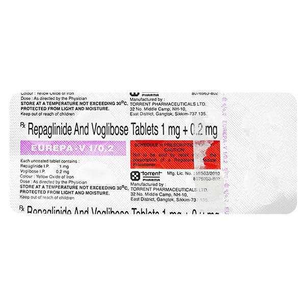 EUREPA V 1/0.2mg Tablet 10's : Price, Uses, Side Effects | Netmeds